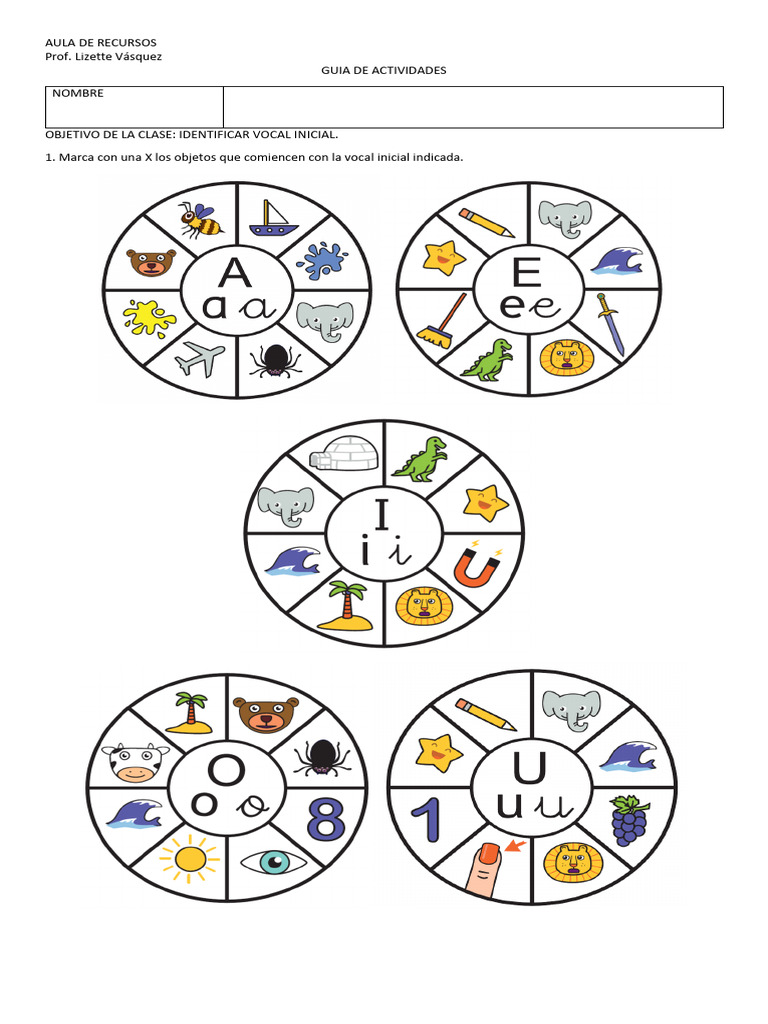 Actividades para Identificar Vocales | PDF