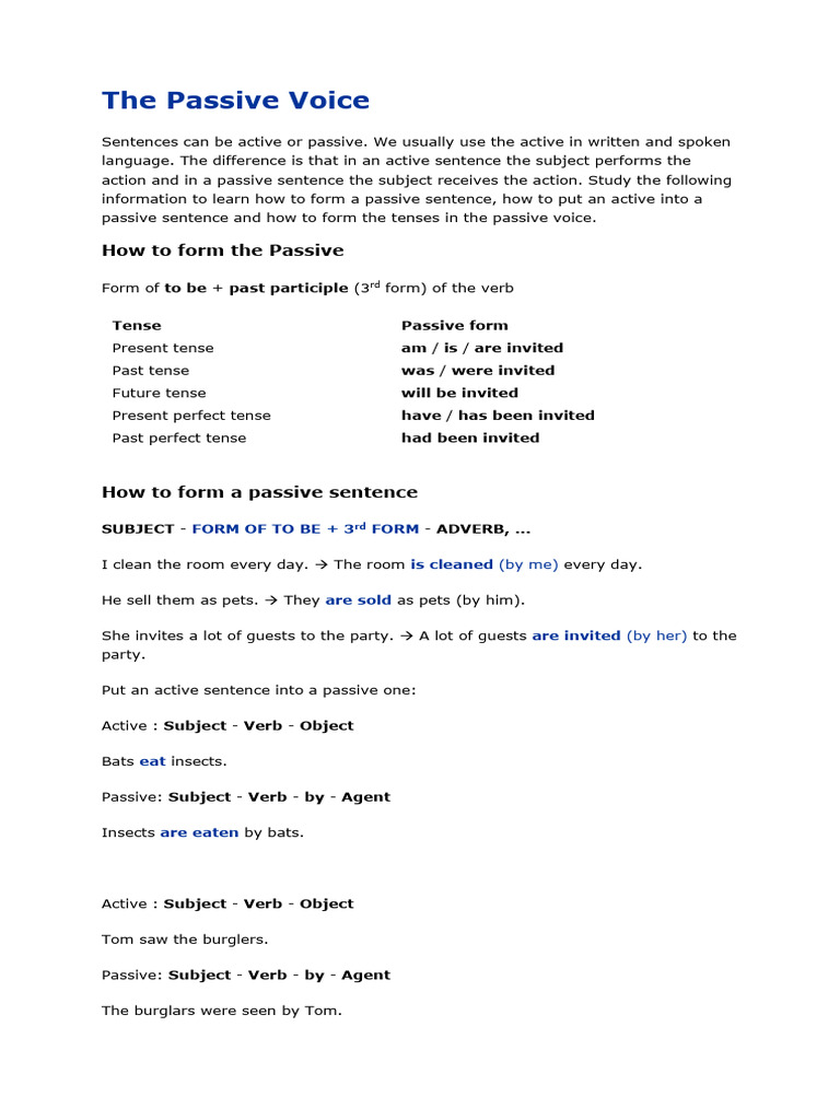 The Passive Voice | PDF