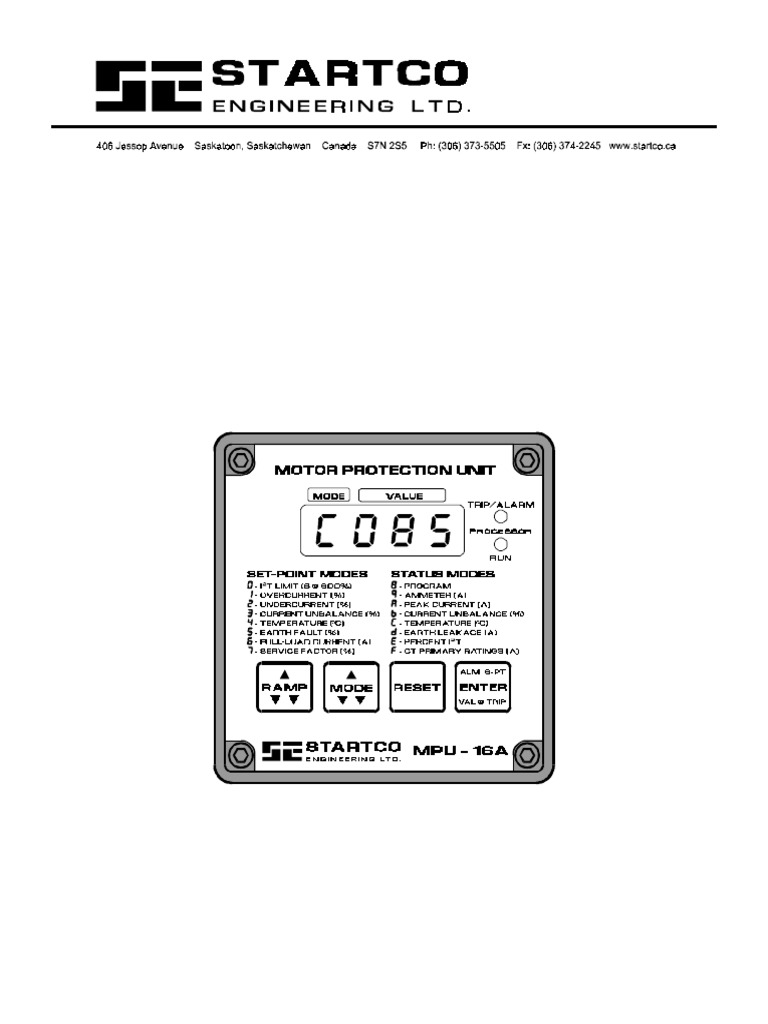 Startco Mpu 16a | PDF | Relay | Electrical Engineering