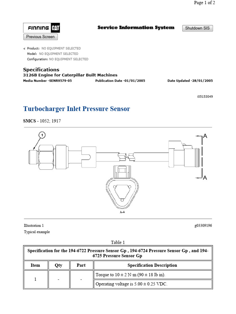 Turbocharger Inlet Pressure Sensor | PDF