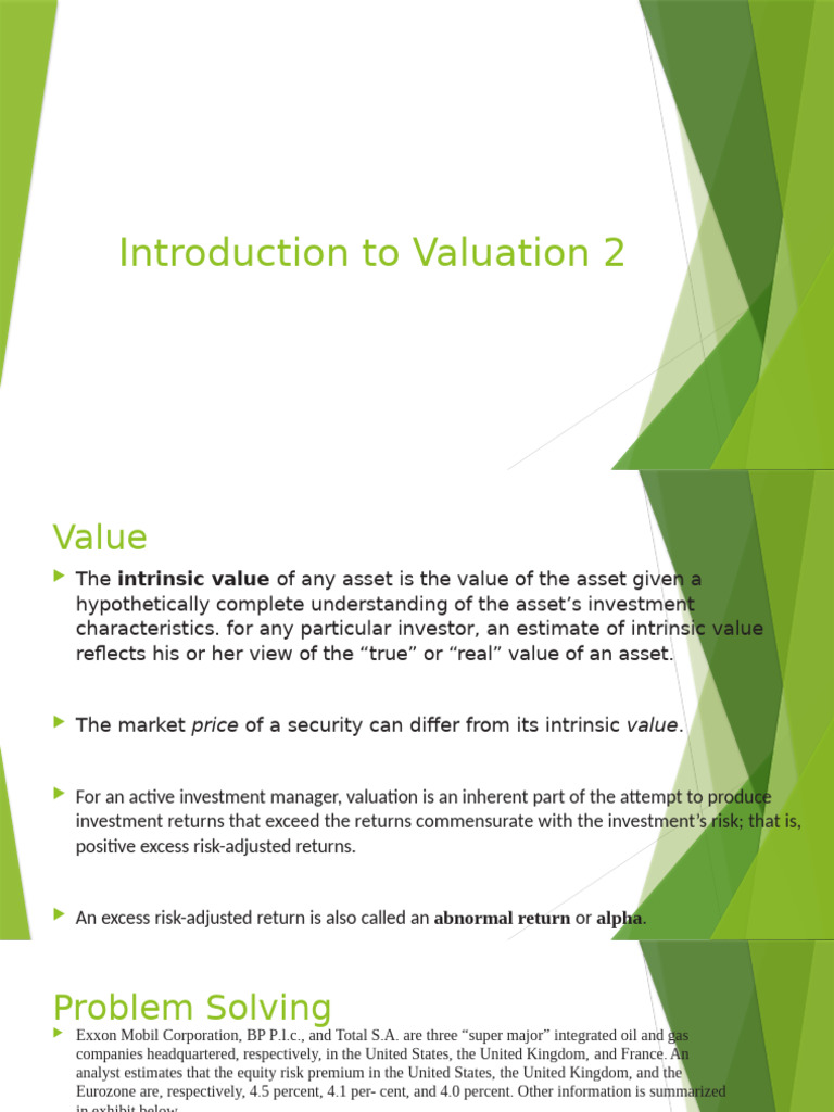 Introduction To Equity Valuation 2 | PDF | Valuation (Finance) | Stock Valuation