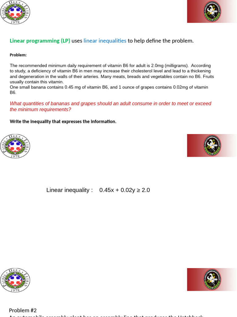 Formulating Decision Variables of | PDF | Inequality (Mathematics ...