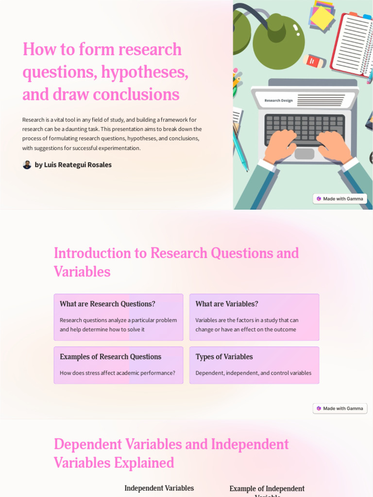 How To Form Research Questions Hypotheses and Draw Conclusions | PDF ...