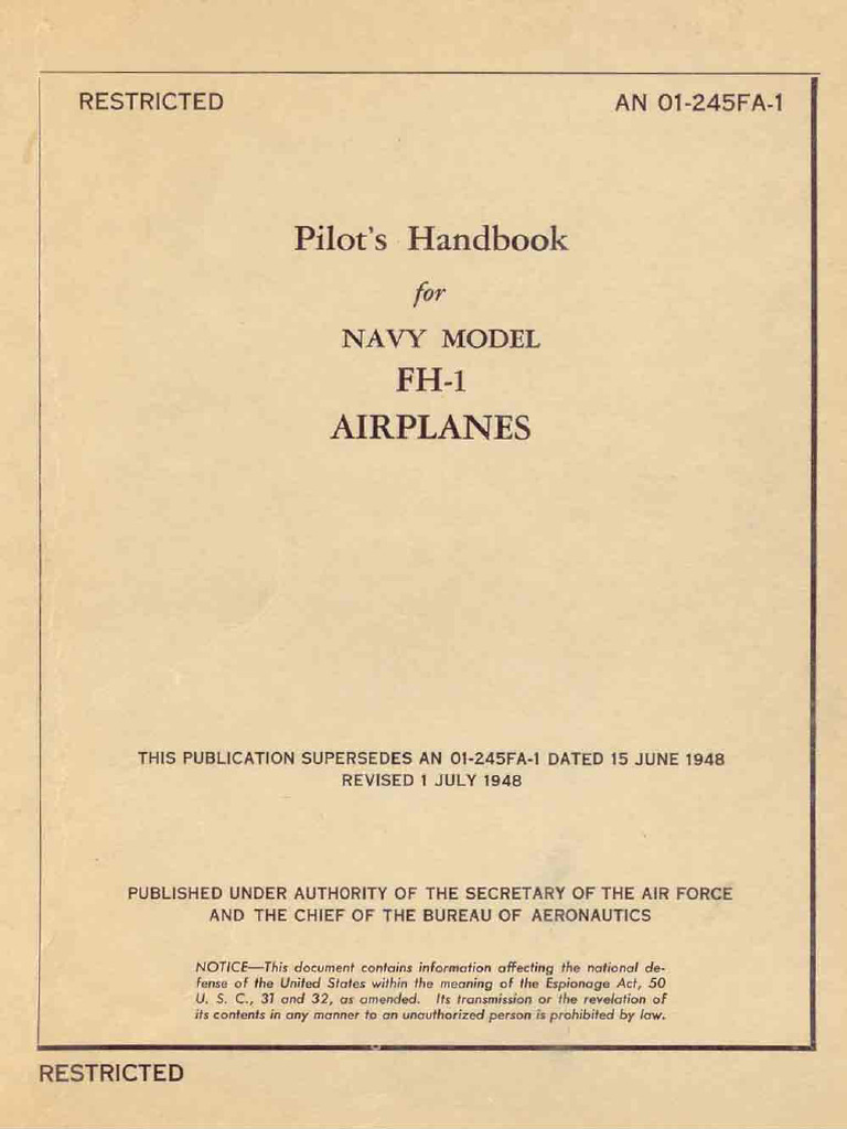 McDonell FH-1 Phantom Pilots Handbook | PDF