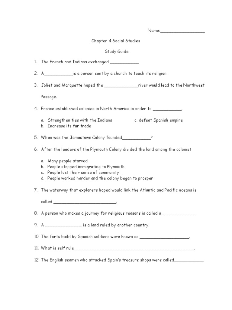 CH 4 Study Guide | PDF | Travel