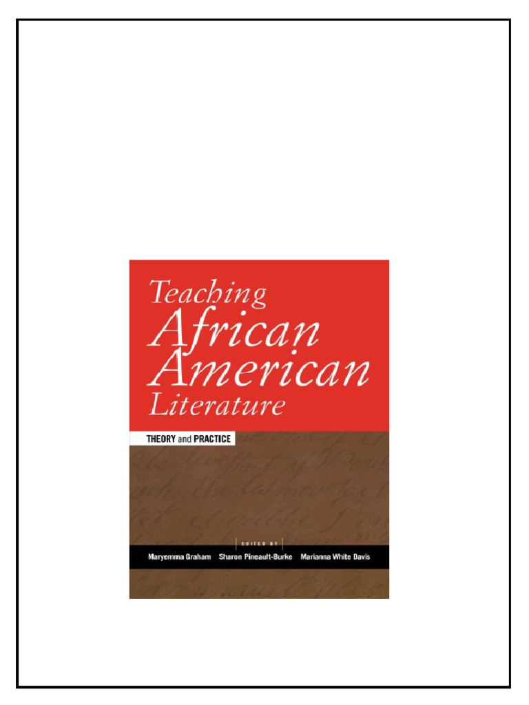 Teaching African American Literature Theory and Practice Davis PDF ...