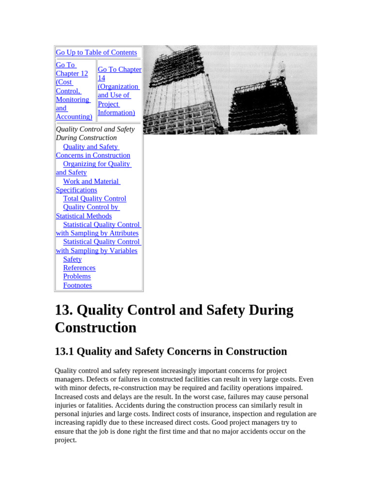 Quality Control and Safety During Construction | PDF | Variance ...