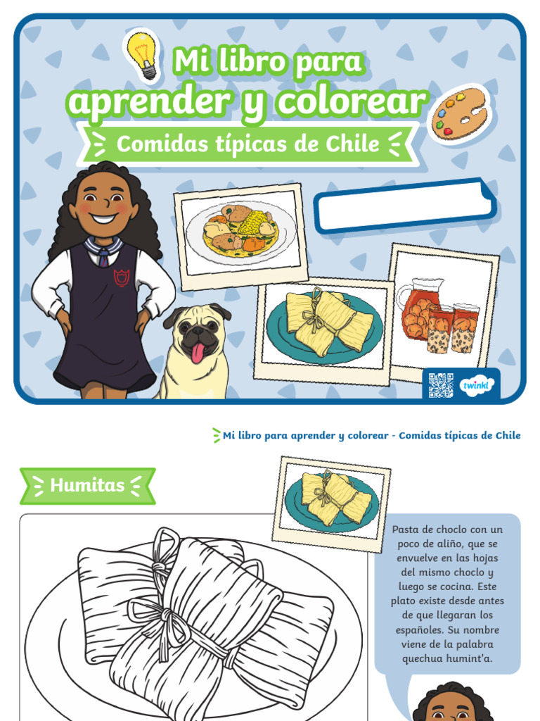 CL Cs 1696027482 Mi Libro para Aprender y Colorear Comidas Tipicas de ...