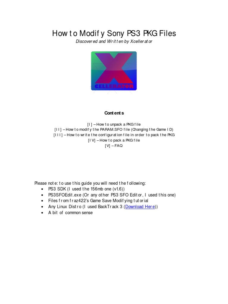 PS3 PKG File Modding Guide | PDF | Directory (Computing) | Play Station 3