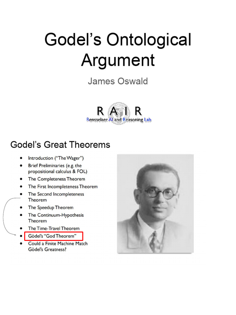 Oswald - Godel Ontological Argument 041924 | PDF | Logic | Mathematical Logic