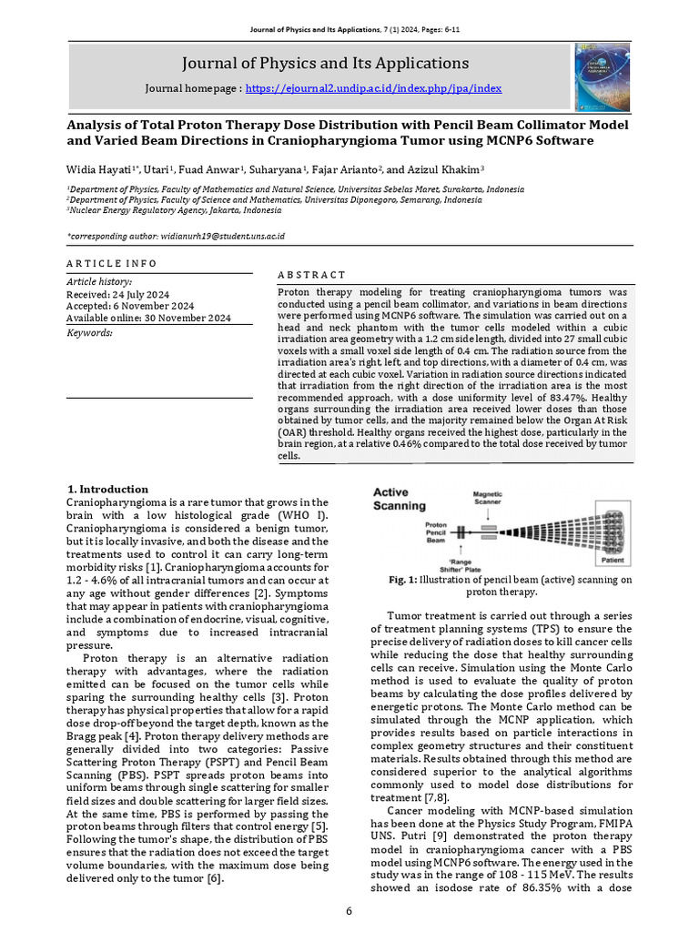 Analysis of Total Proton Therapy Dose Distribution With Pencil Beam ...
