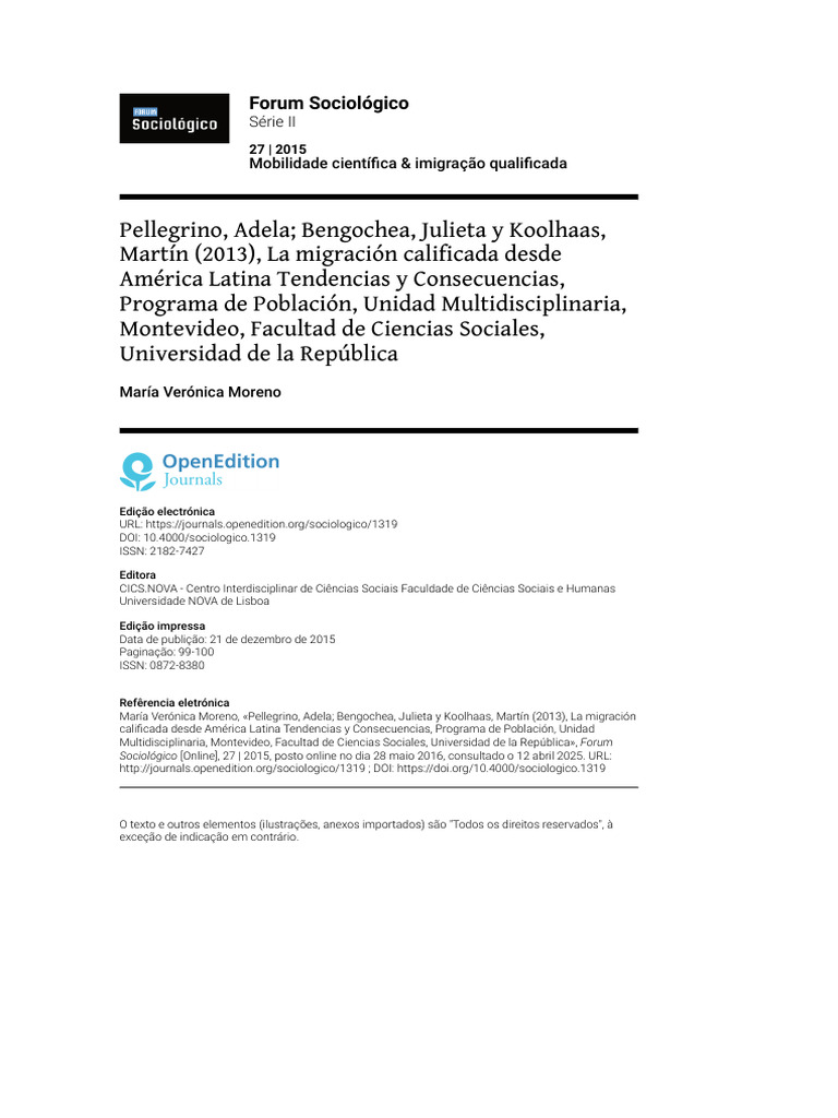 Sociologico 1319 | PDF | Migración humana | America latina