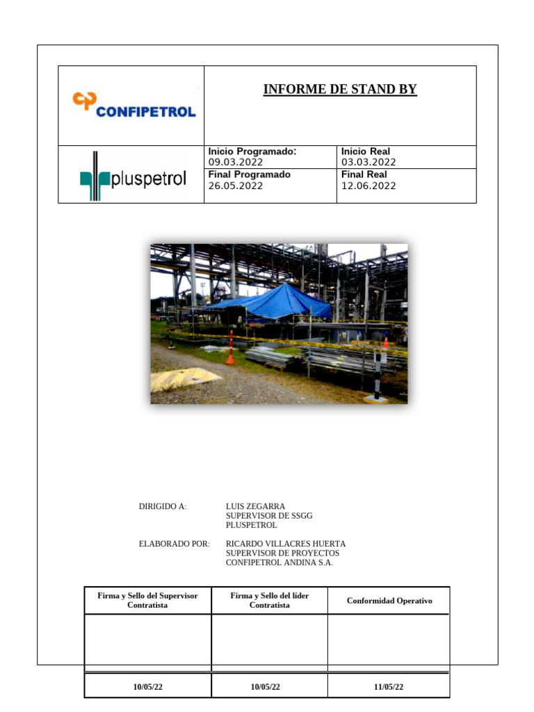 Informe de Stand by | PDF