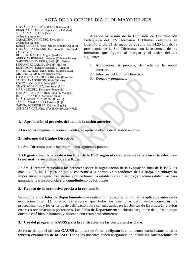 6 Acta CCP 21-05-25 Borrador | PDF