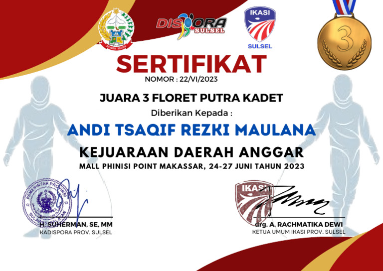 Contoh sertifikat juara | PDF