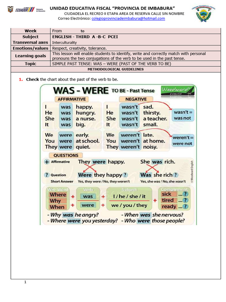 FICHA INGLES 3ro - DEL 2 AL 6 DE JUNIO 2025 | PDF