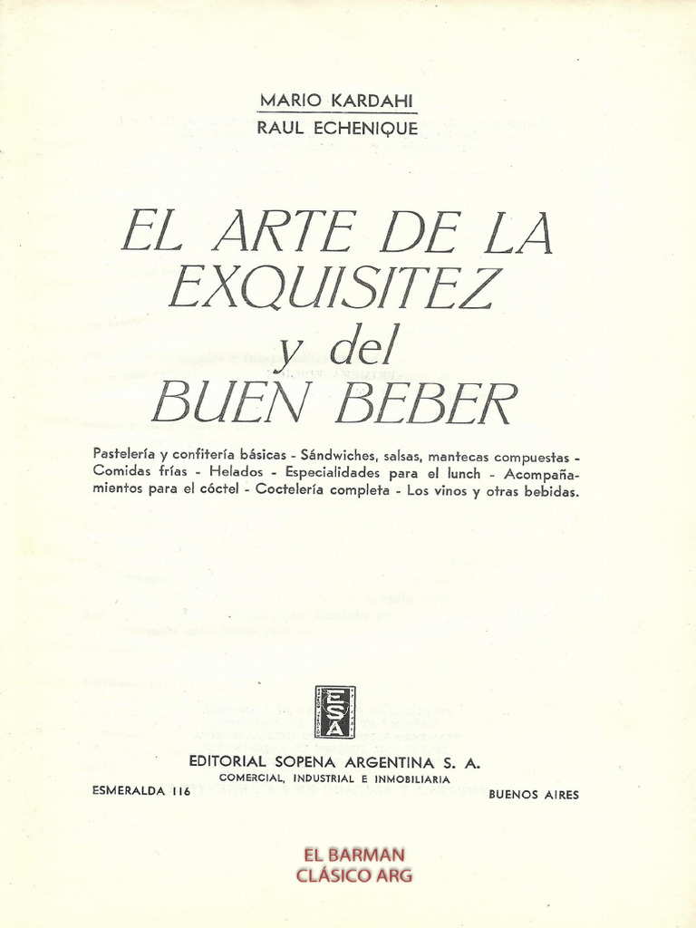 1969-Kardahi-El Arte de La Exquisitez y El Buen Beber | PDF