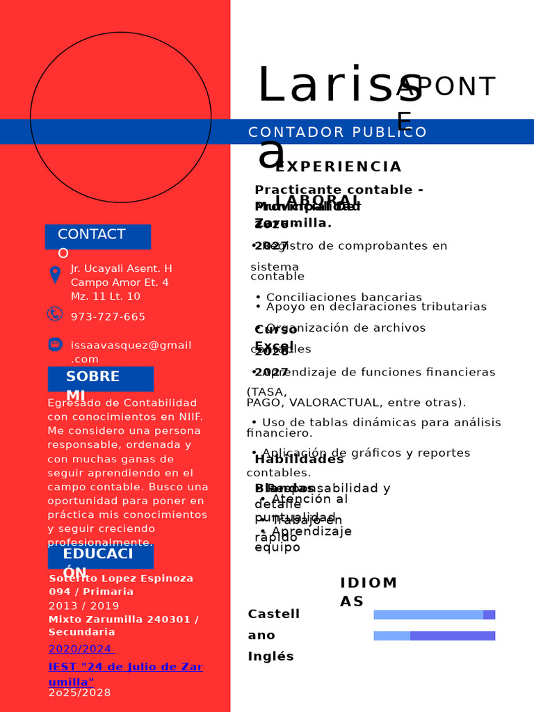 Larissa Aponte Vasquez Borrador De Una Cv Pdf