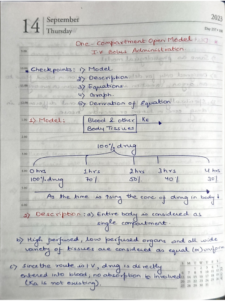 One Compartment IV Bolus | PDF