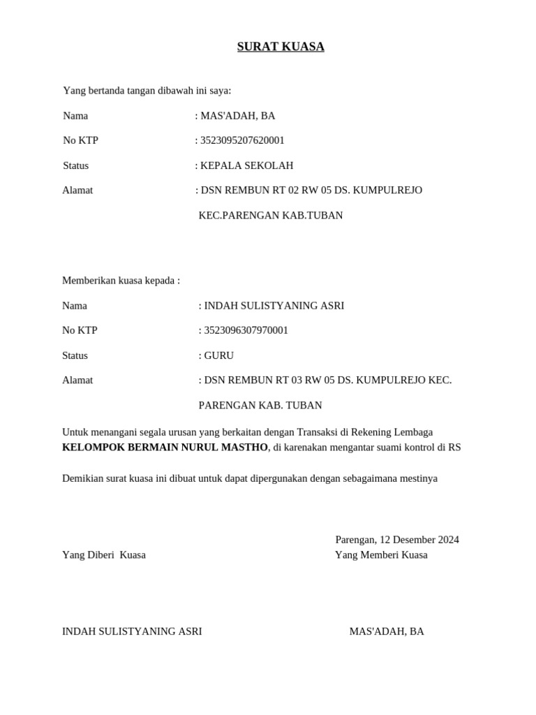 Surat Kuasa | PDF