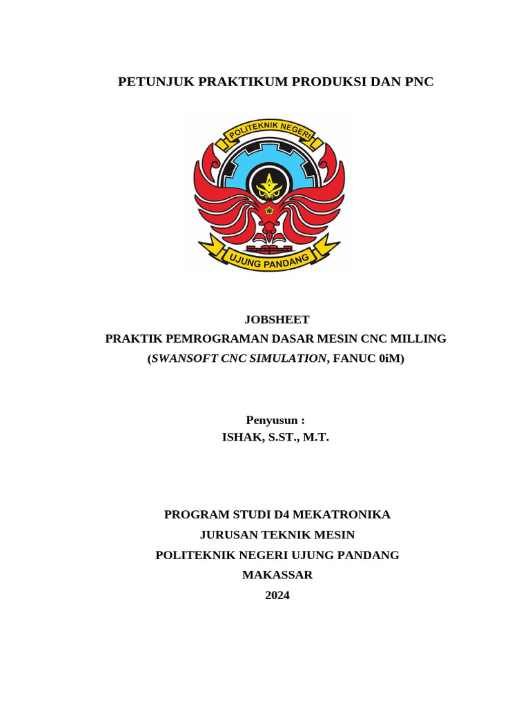 E-Jobsheet Praktikum Pemrograman Dasar Mesin CNC Milling | PDF