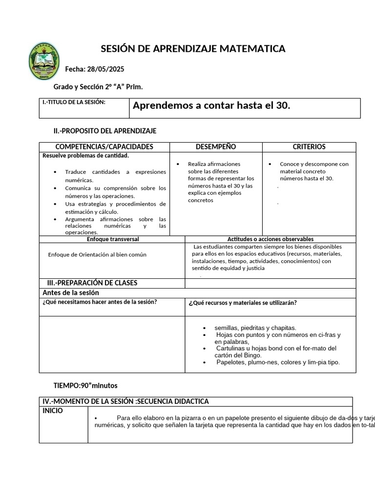 Aprendamos A Contar Hasta El 30 | PDF | Aprendizaje