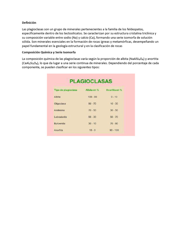 Plagioclasas: Minerales y Composición | PDF