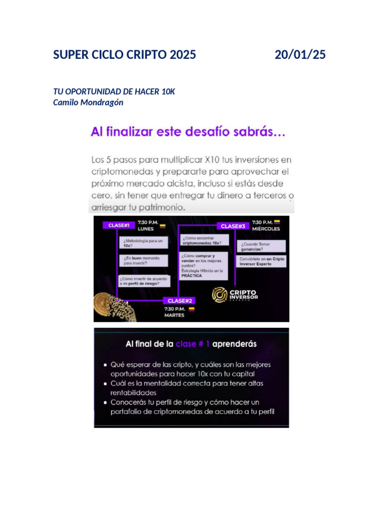 SUPER CICLO CRIPTO 2025 | PDF