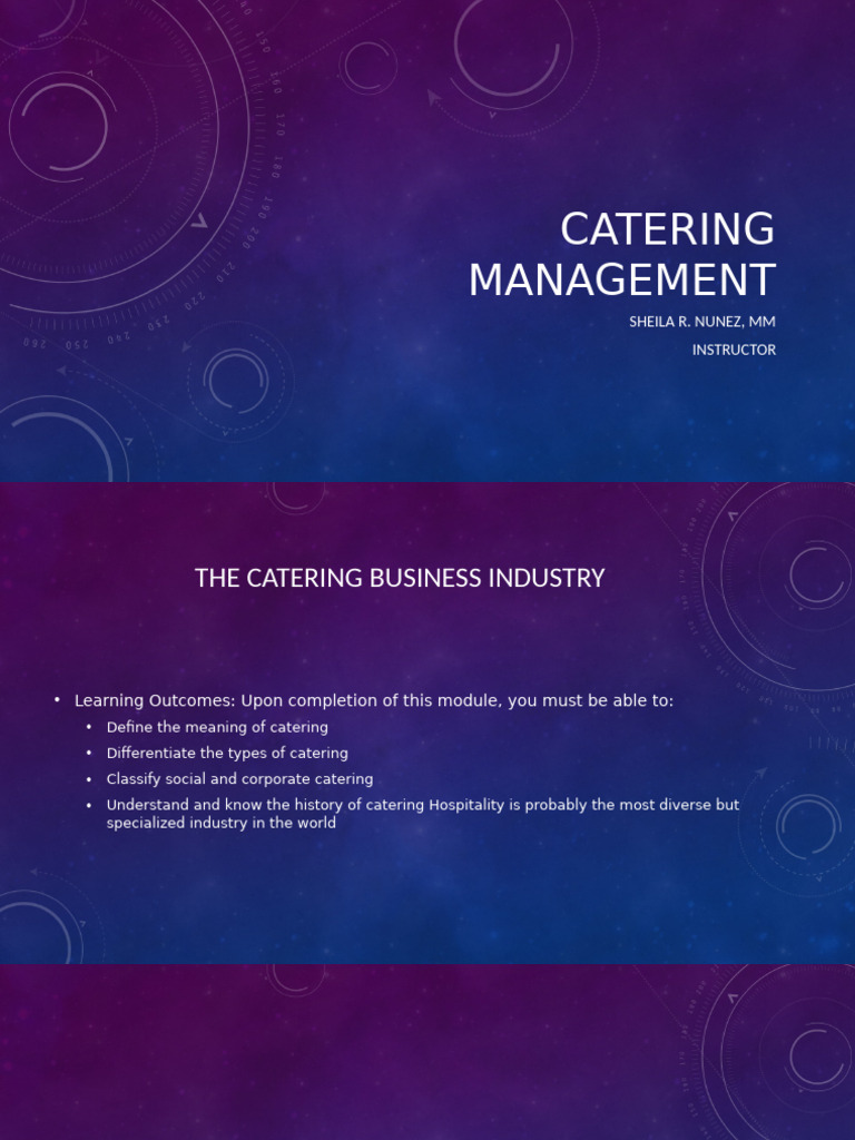 Catering Management Prelim 1-2-051830 | PDF | Restaurants | Foodservice