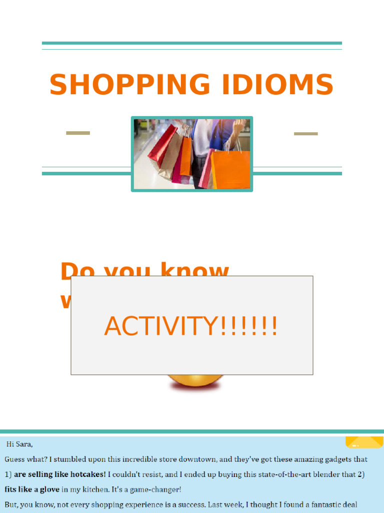 Shopping Idioms Explained | PDF