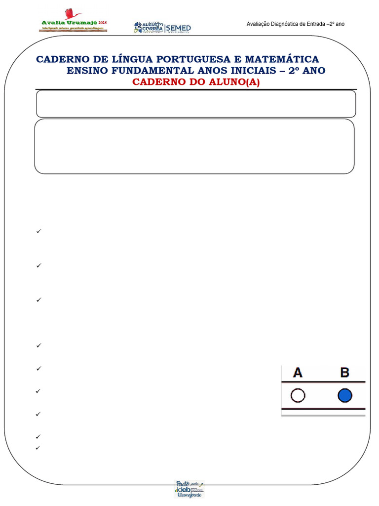 Tipo 01 2º Ano Avalia Entrada | PDF
