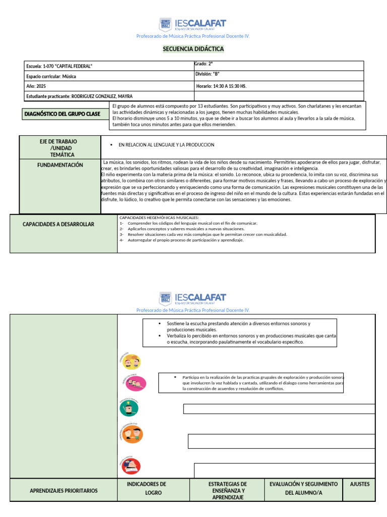 SECUENCIA CLASE 1 2DO 1-070 | PDF | Aprendizaje | Enseñando