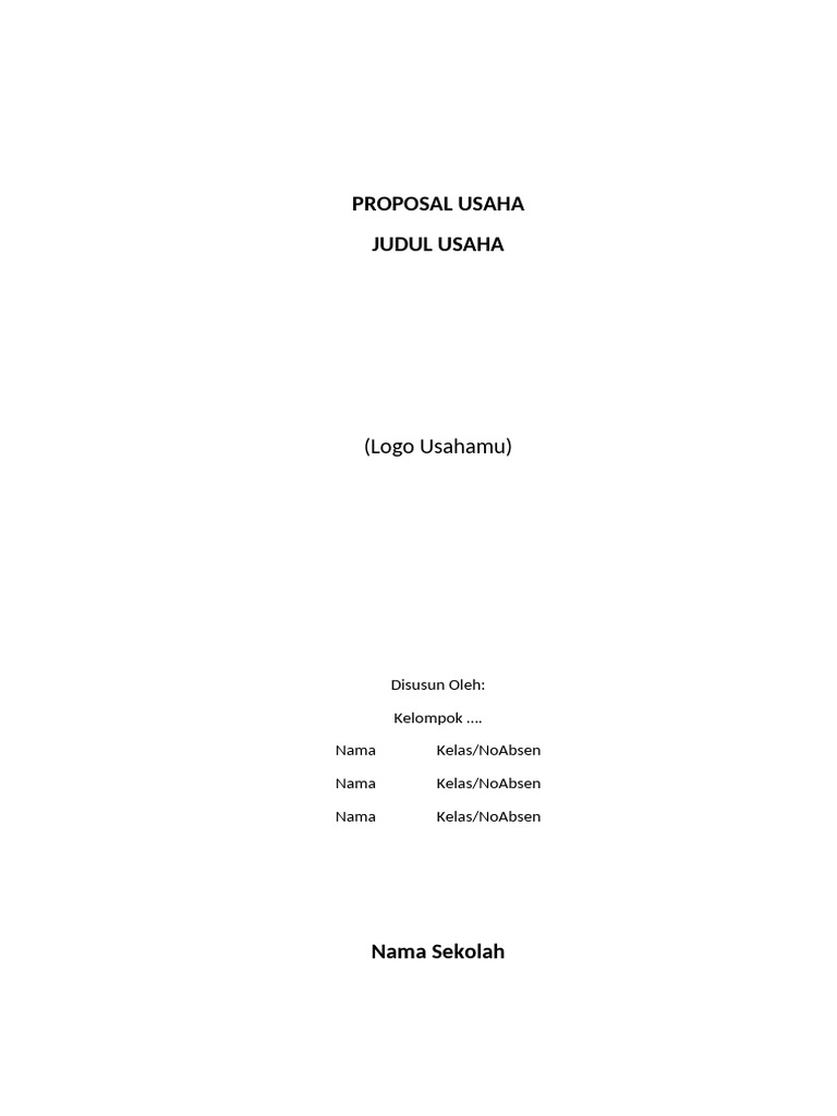Contoh Proposal Usaha Lengkap | PDF