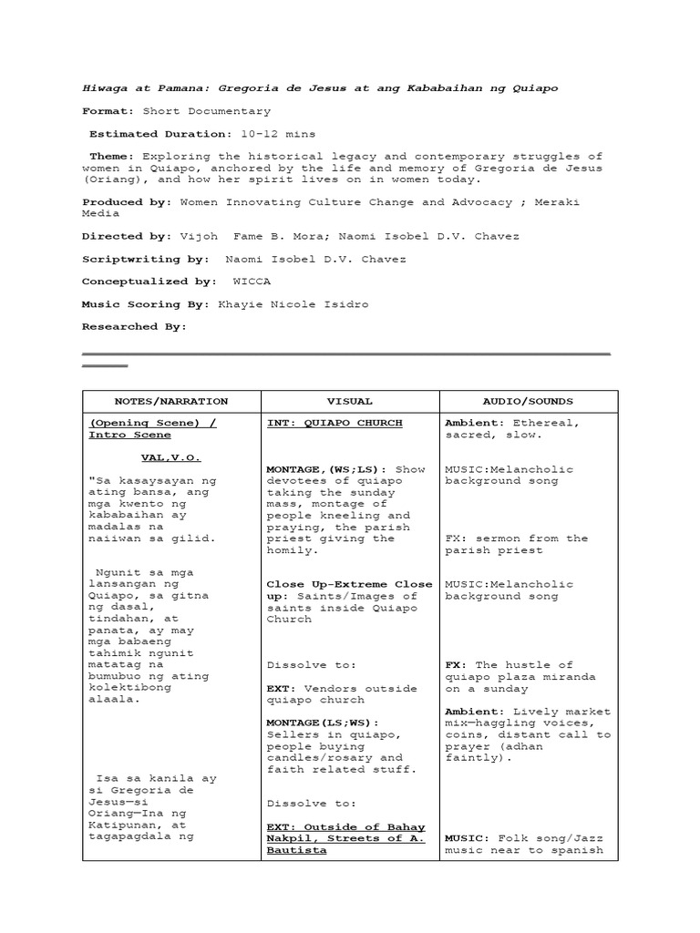 Hiwaga at Pamana - SCRIPT | PDF