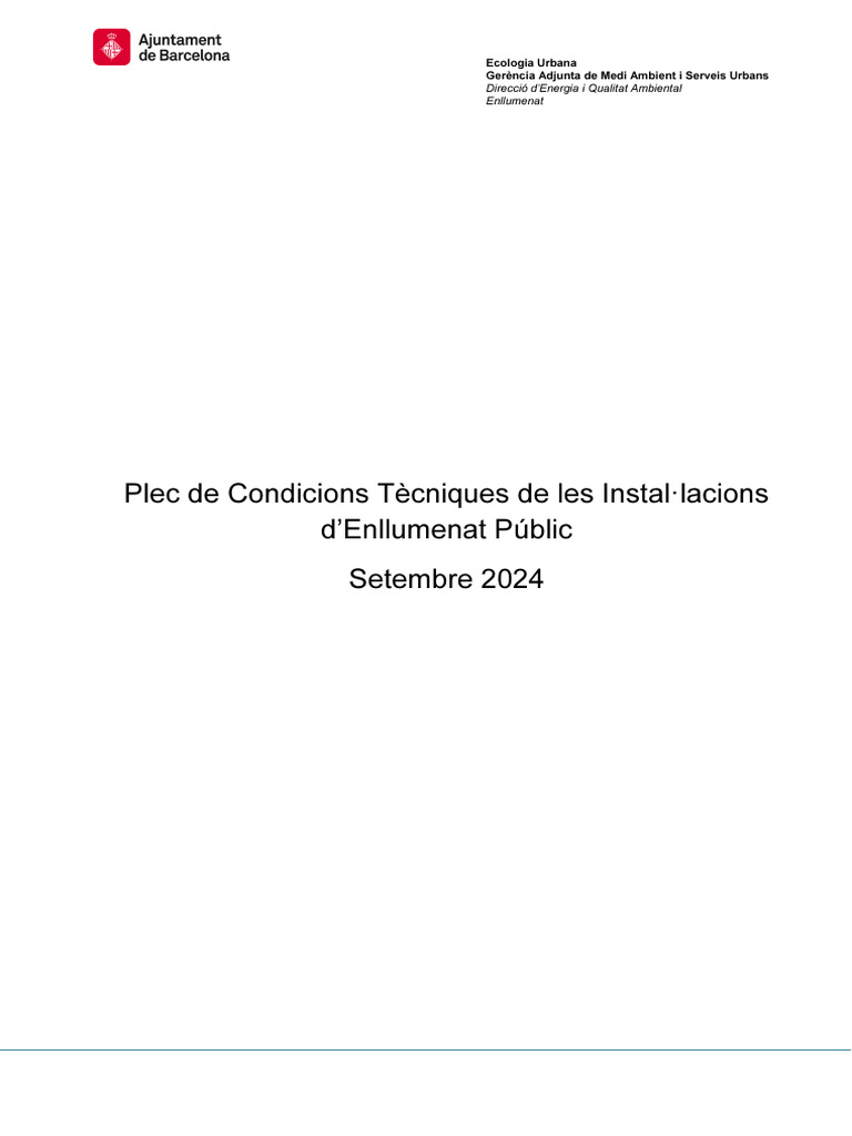 Projecte Enllumenat Ajm BARCELONA | PDF