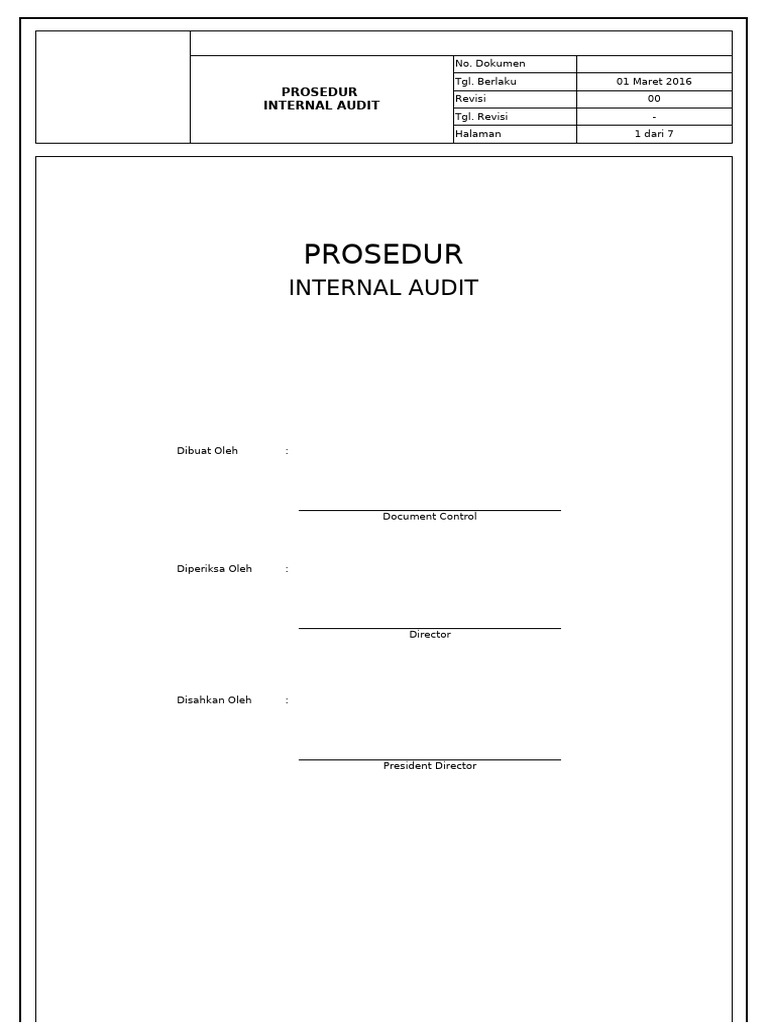 PM IPTI - Prosedur Internal Audit | PDF