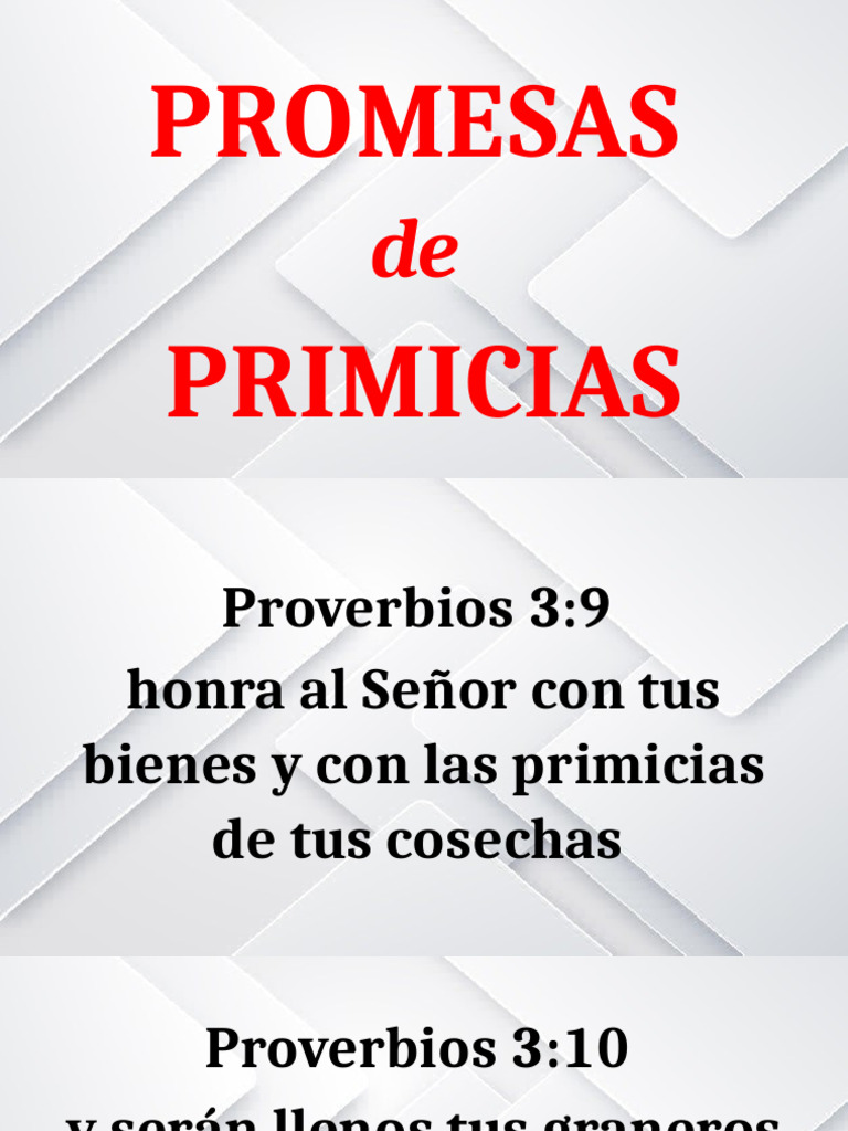 Promesas de Dios en las Primicias | PDF