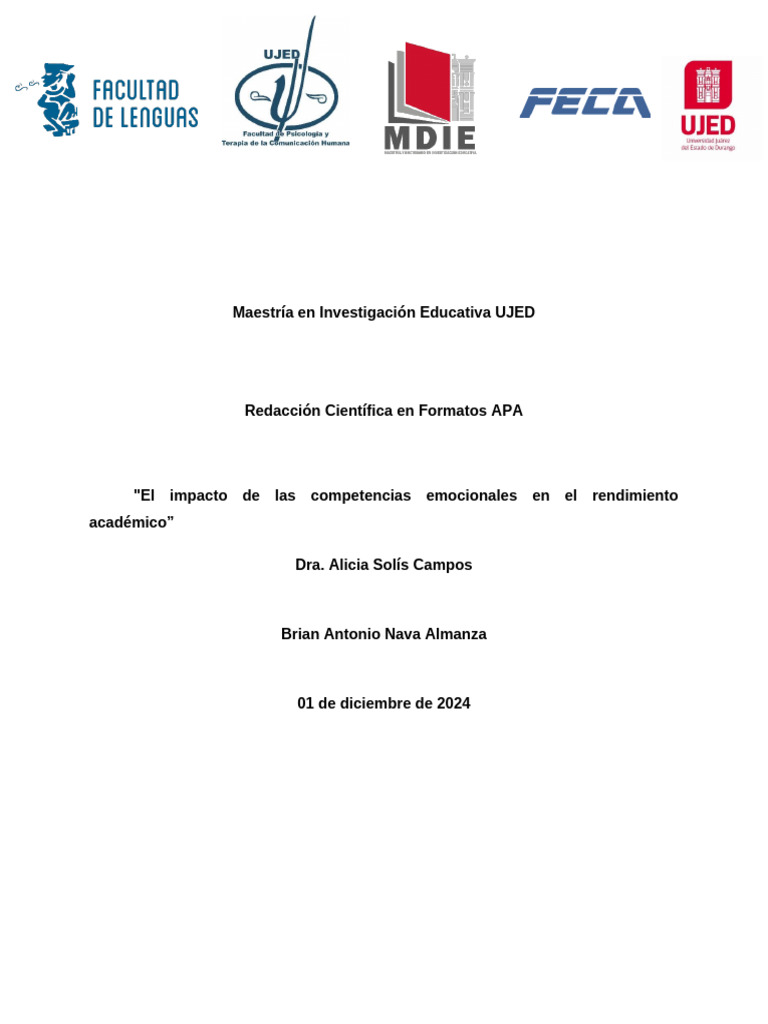 Nava Almanza Brian Antonio Examen | PDF | Las emociones | Autorregulación emocional