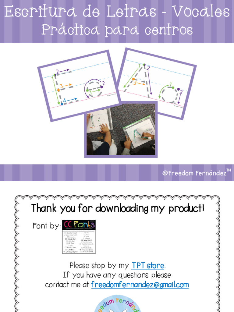 Handwriting Practice: Spanish Vowels | PDF