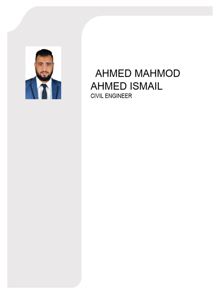 Civil Engineer Profile: Ahmed Ismail | PDF
