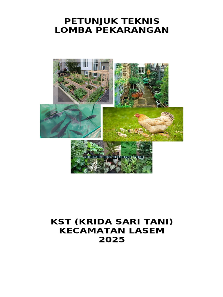 Petunjuk Teknis Lomba Pekarangan KST | PDF