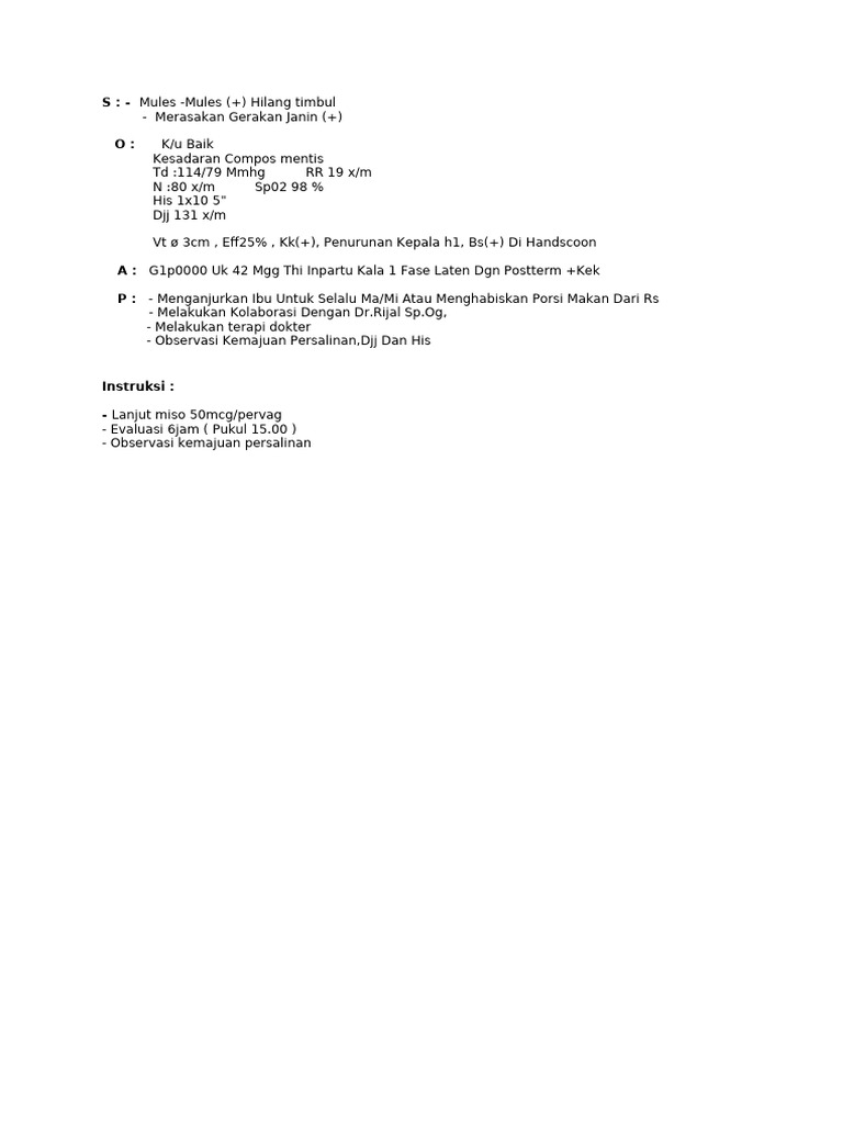 Sop Pasien Miso (CPPT Harian) | PDF
