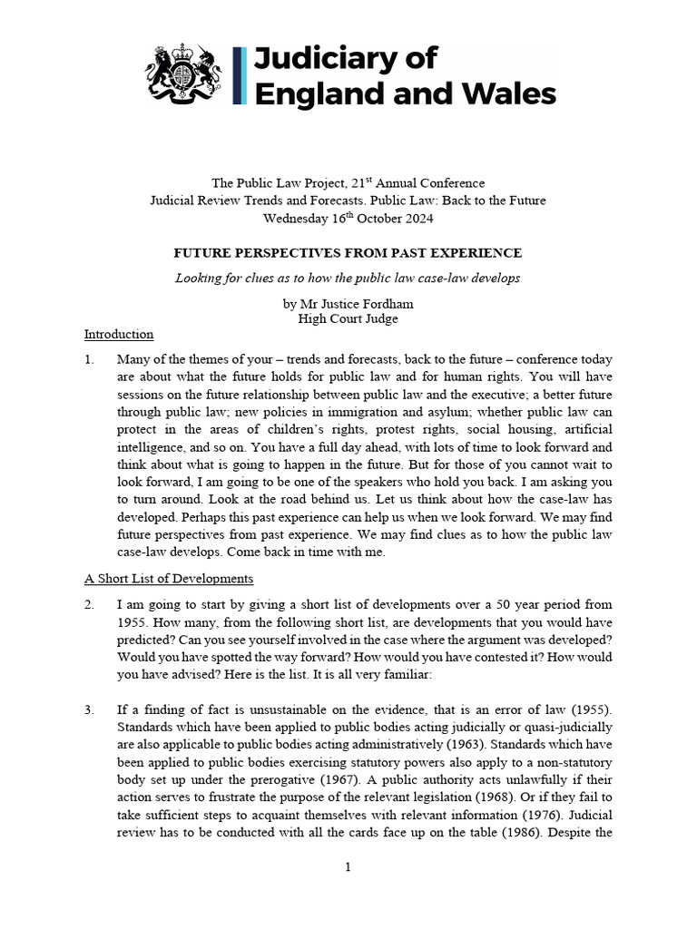 Public Law Trends: Past Insights for Future | PDF | Case Law | Government