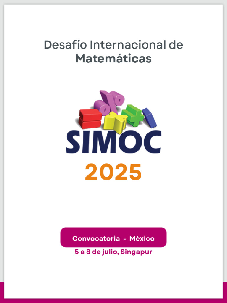 SIMOC 2025: Convocatoria para México | PDF | Aritmética | Álgebra