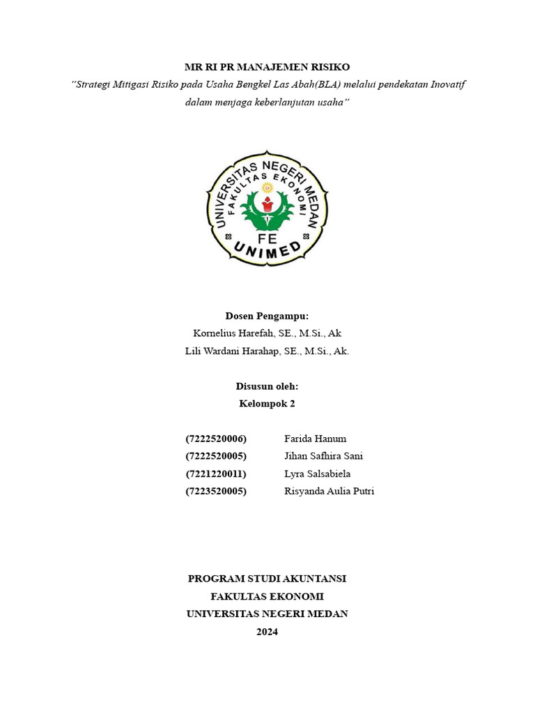 Mini Riset Rekayasa Ide Dan Project Manajemen Risiko (Kelompok 2) | PDF