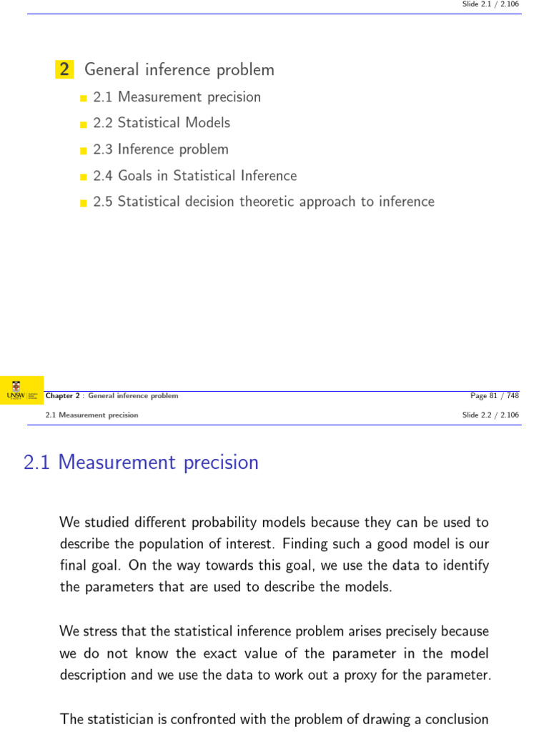 Statistical Inference and Measurement Precision | PDF | Statistical ...