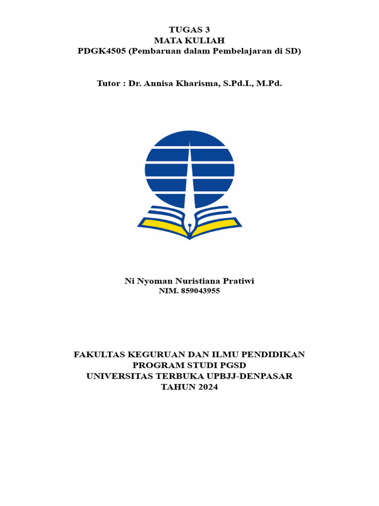 Tugas 3 - Pembaruan Dalam Pembelajaran Di SD | PDF