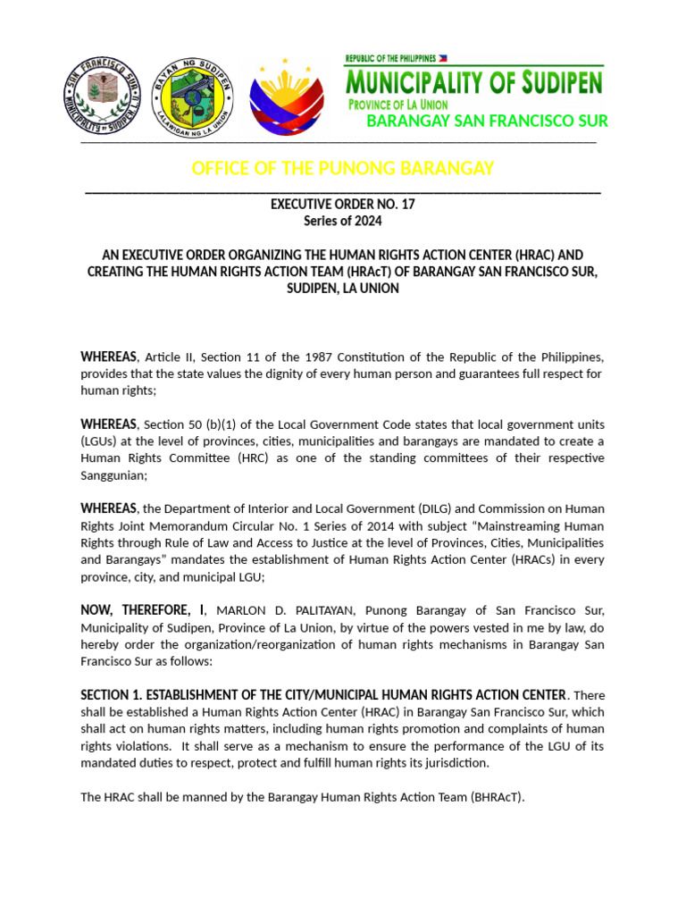 Human Rights Action Center in Sudipen | PDF | Government | Justice