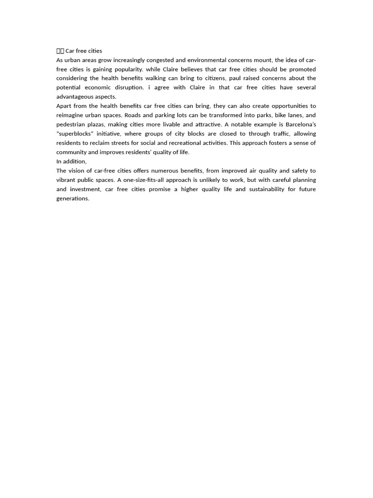 Car Free Cities | PDF