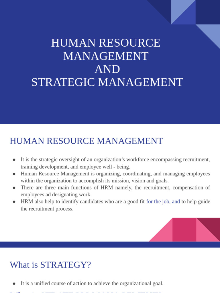 Human Resource Management and Strategic Management | PDF | Human ...